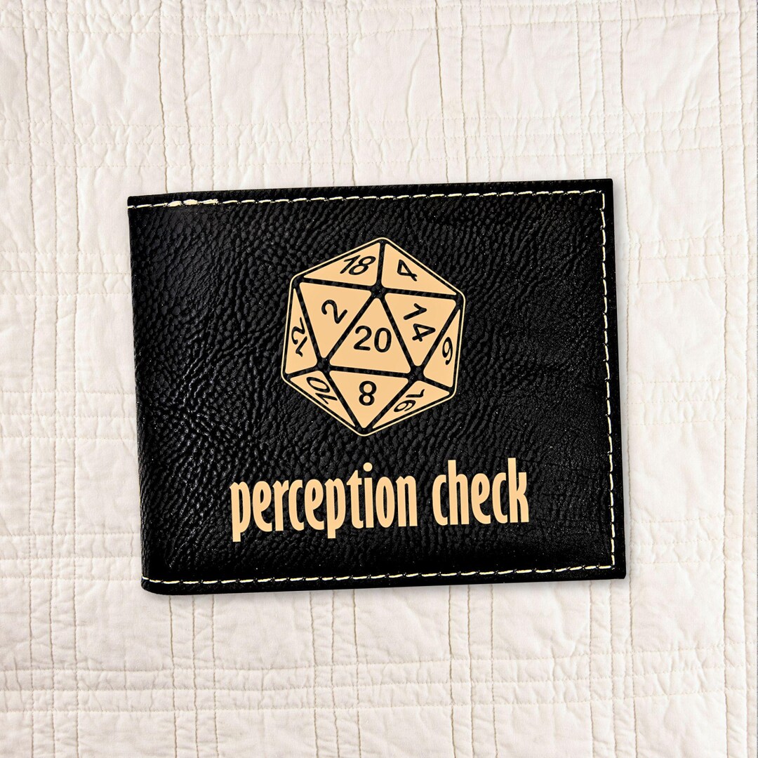 Dnd Father's Day Gift Perception Check Bifold Personalized D20 Faux ...