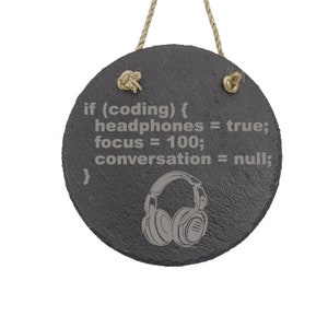 Computer Lab Decor Coding Headphones Programmer Sign for Developer ...