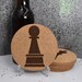 Round Cork Chess Table Coaster Set Board Game Gift Tabletop Gaming Geek ...