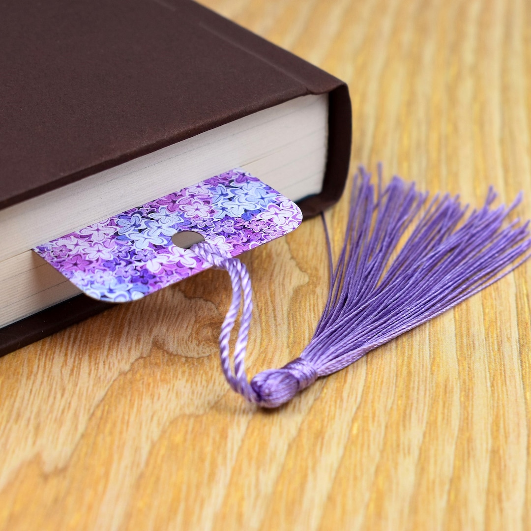 Violet Flowers Bookmark With Tassel for Reading Book Accessories for ...