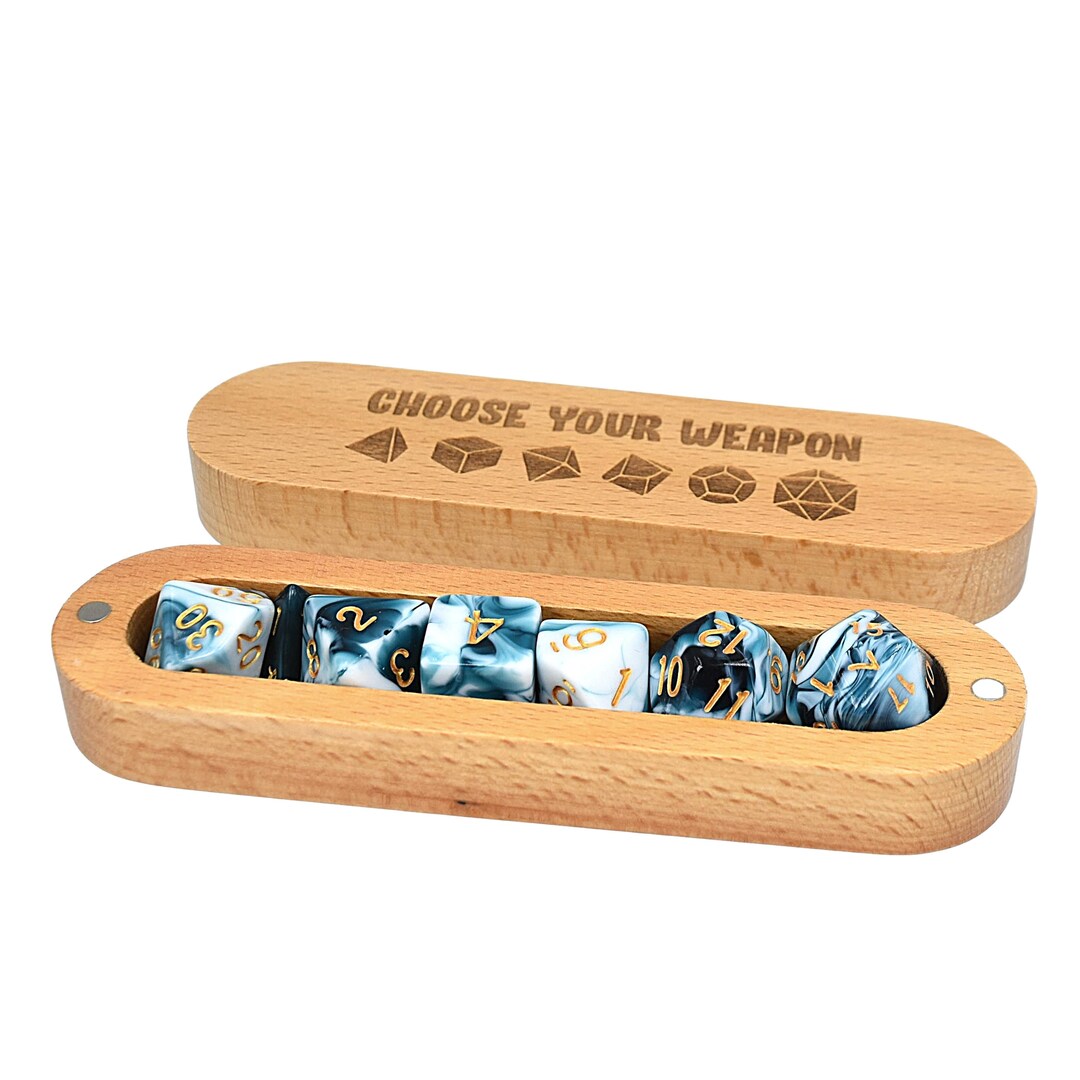 Dnd Magnetic Dice Vault Box for Polyhedral Dice Storage Wooden Dice ...