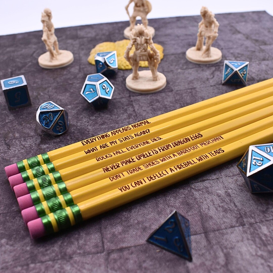 Dnd Player Gifts Pencil Set for Game Room Accessories or Dungeon Master ...