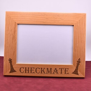 Checkmate Chess Pieces Engraved Wood Photo Frame for Chess Gifts for ...