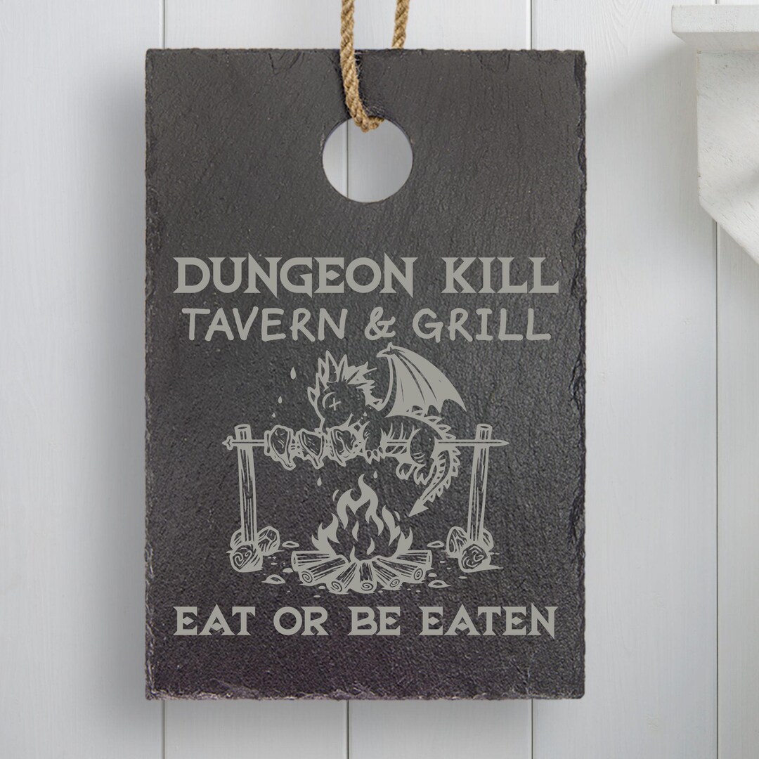 Dnd Decor Dungeon Kill Grill Slate Bread Cheese Board for Housewarming ...