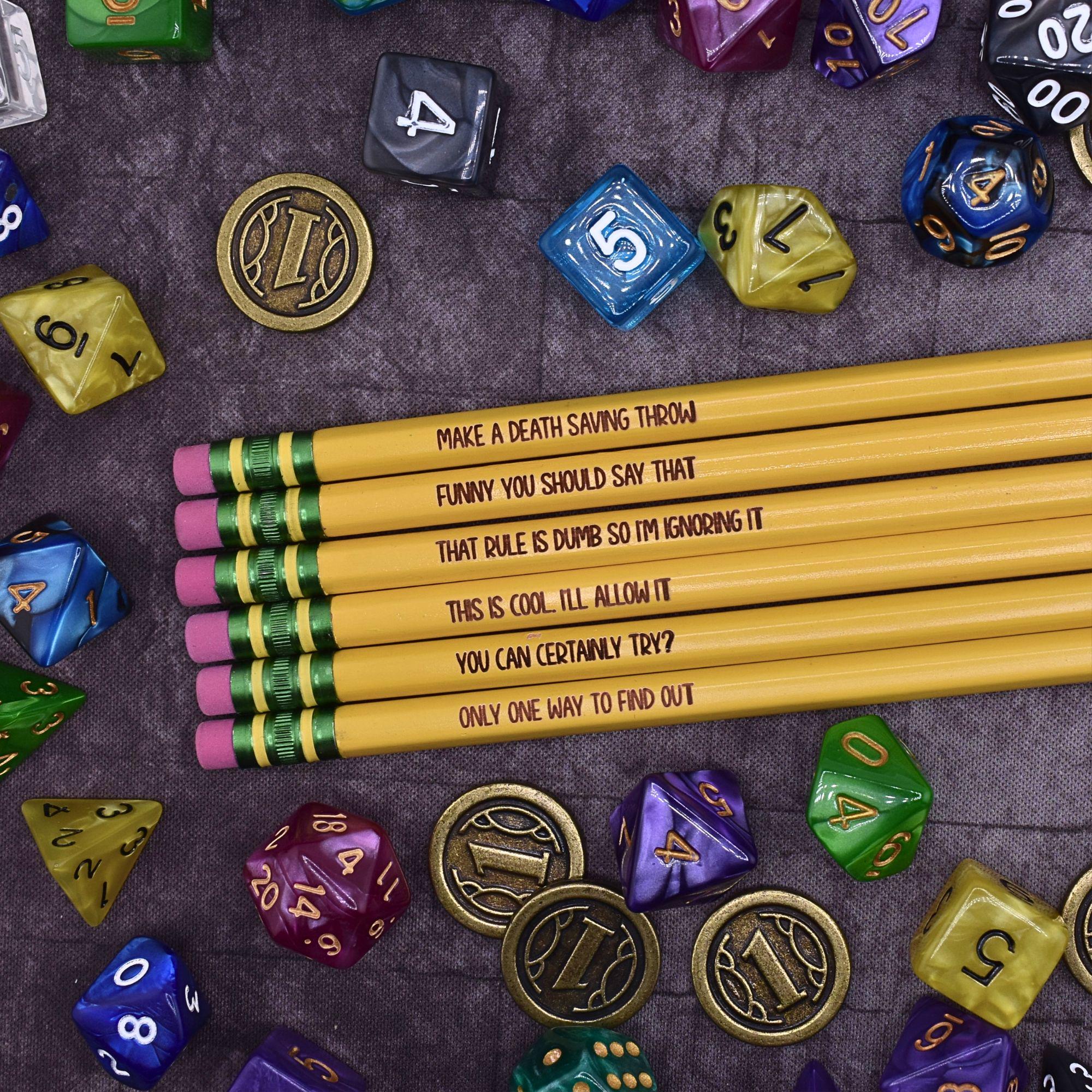 Dnd Dungeon Masters Pencil Set for Game Room and Tabletop Wargaming ...