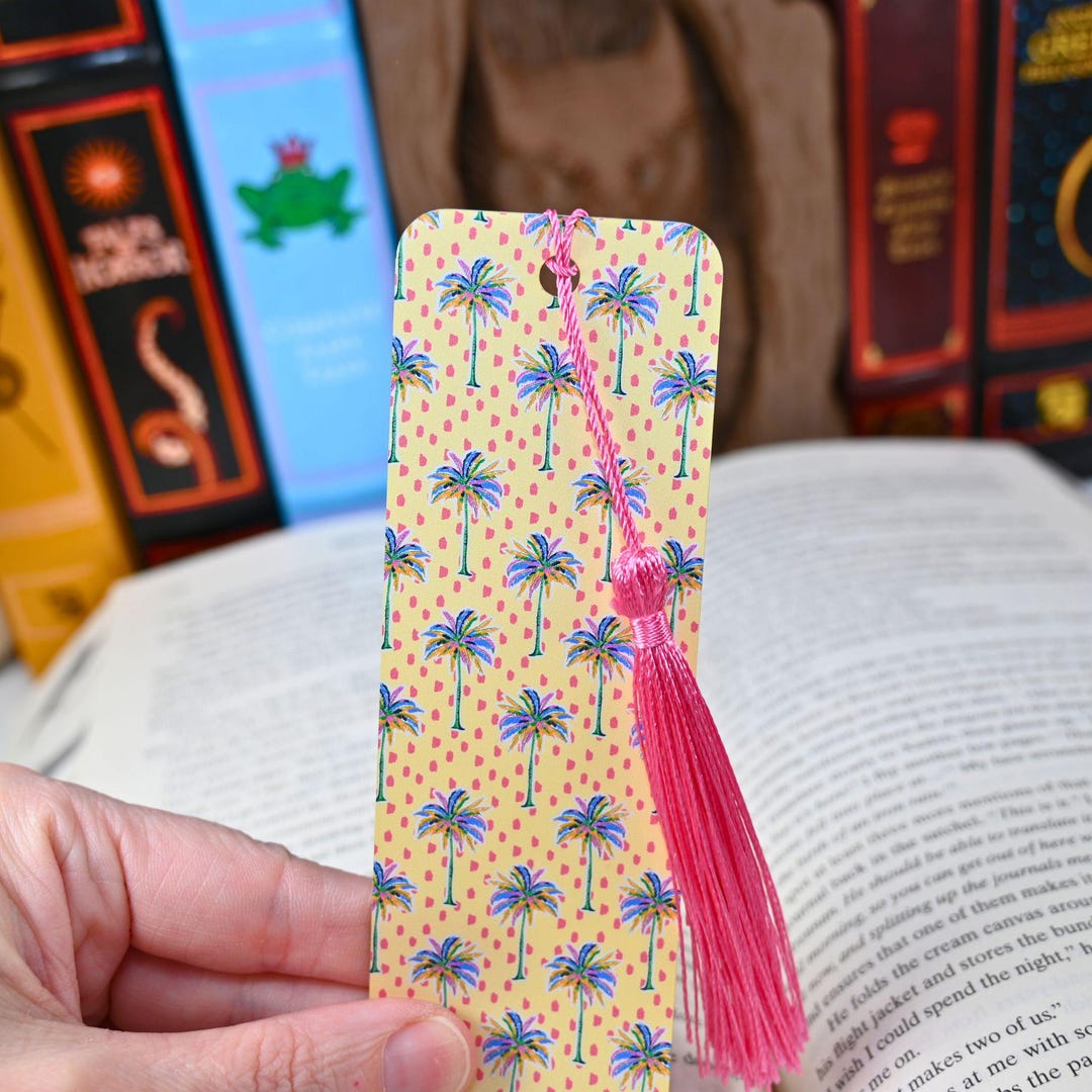Tropical Palm Tree Bookmark With Tassel | Summer Beach Reading Gift or ...