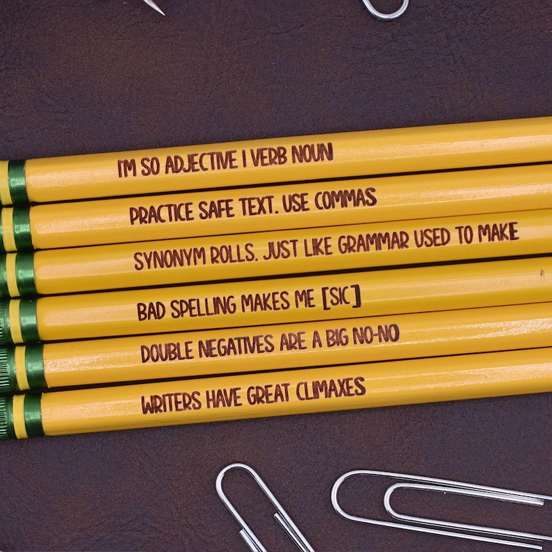 Funny Teacher Gifts ELA Puns Pencil Set for English Teachers or ...