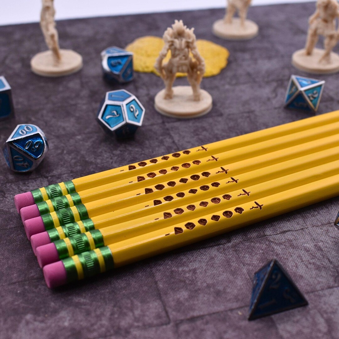 DND Pencils Polyhedral Dice Pencil Set for Dungeon Master Gift or Dnd ...