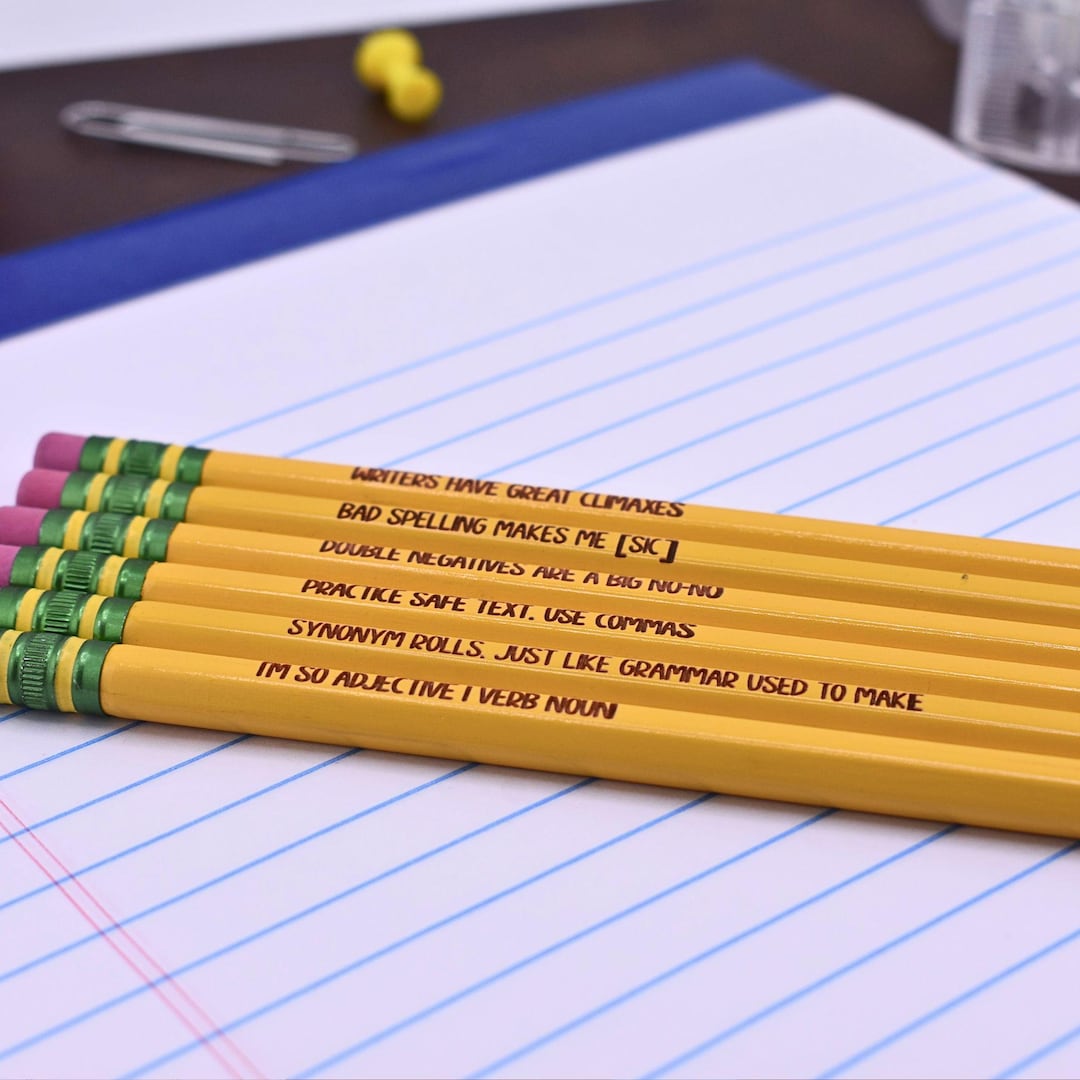 Funny Teacher Gifts ELA Puns Pencil Set for English Teachers or ...