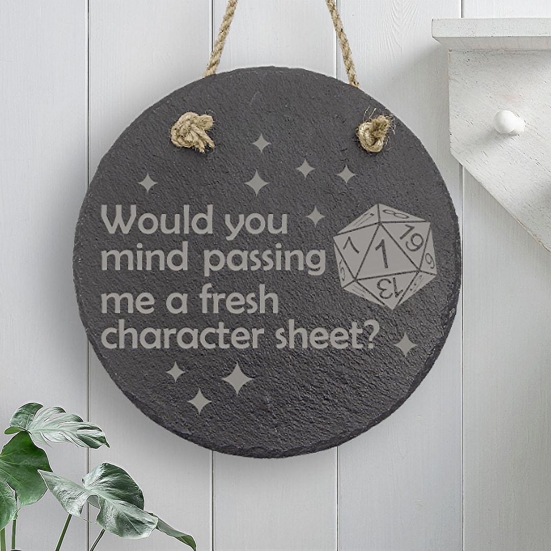 Dnd Player Gift Dnd Character Sheet Wall Decor Sign for Dungeon Master ...