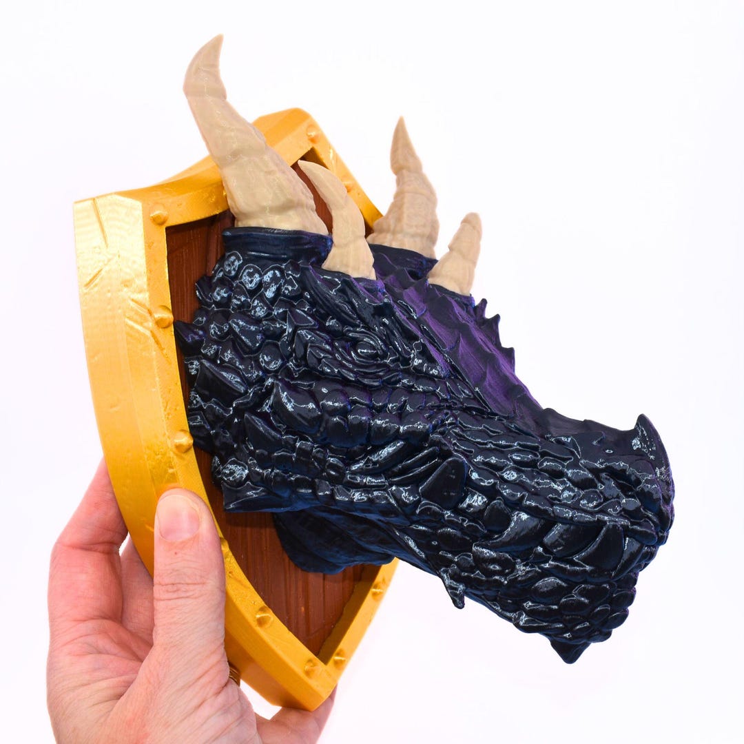 Fantasy Dragon Head Wall Trophy Mount for Game Room Decor or Dnd Player ...