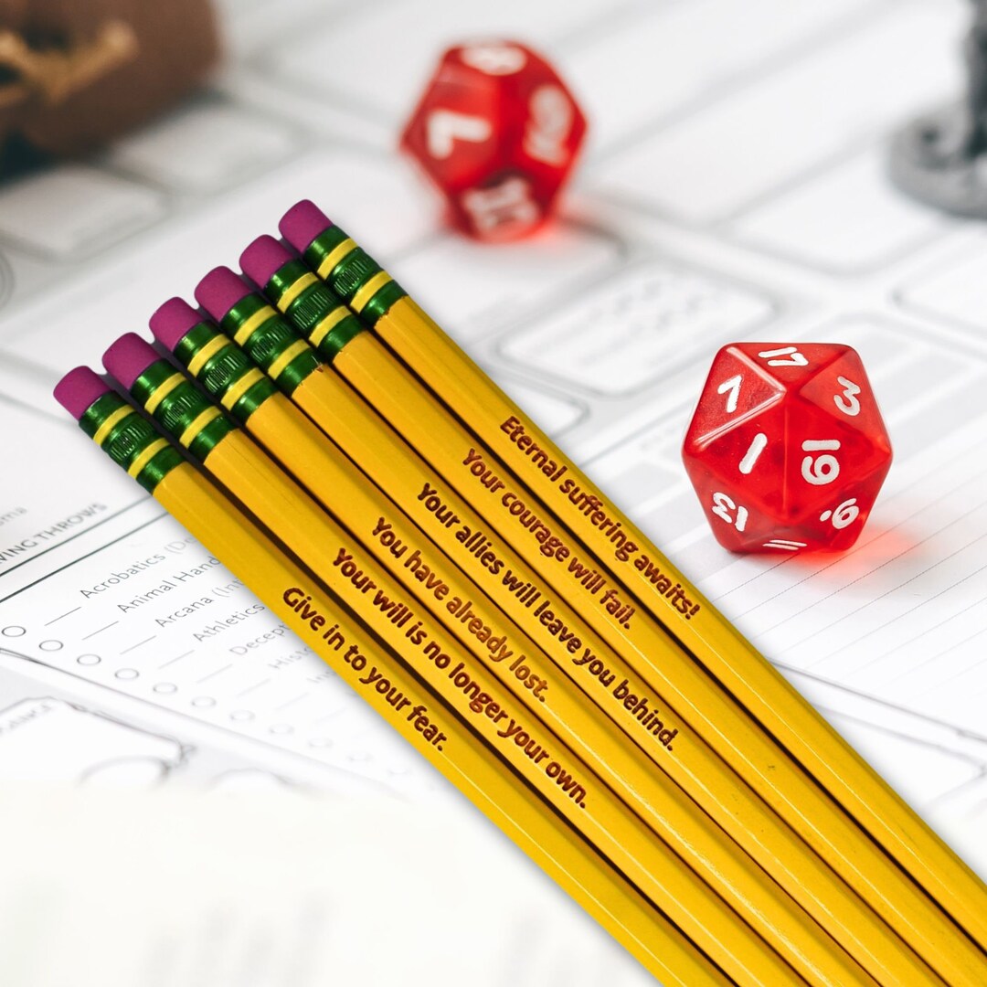 Funny DND Pencil Gloom Set for Game Room or Tabletop Gaming Accessories ...