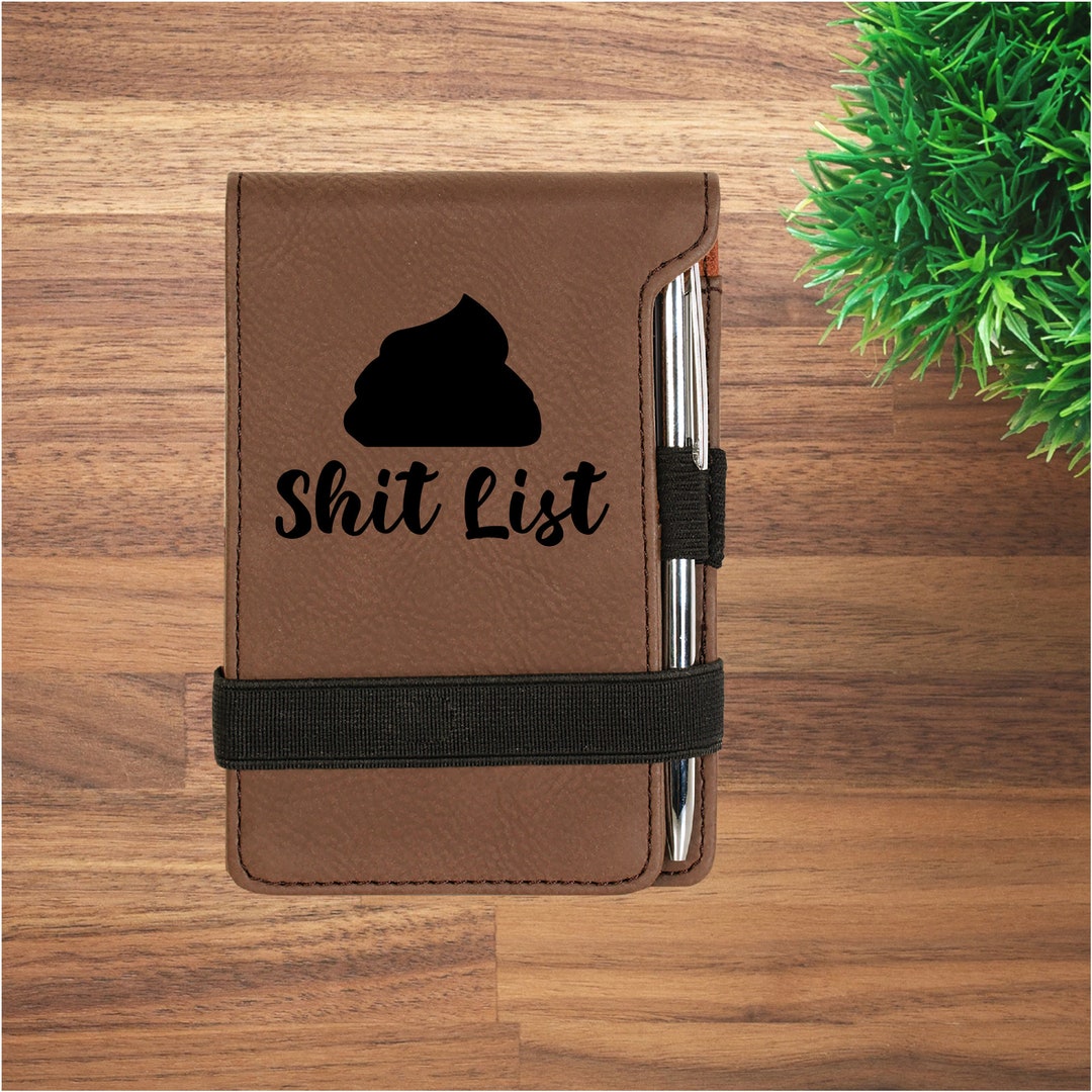 Shit List Miniature Notepad With Chrome Pen White Elephant - Etsy