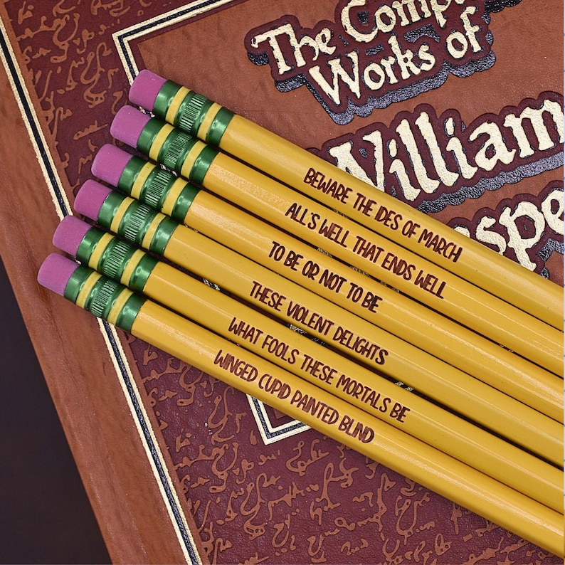 William Shakespeare Quotes Pencils Set for Drama or Theater Teacher ...