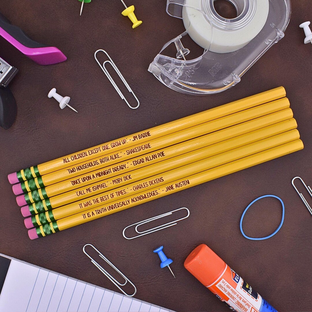 Literary Famous Book Quotes Pencil Set for Book Lover Gift Box or ...