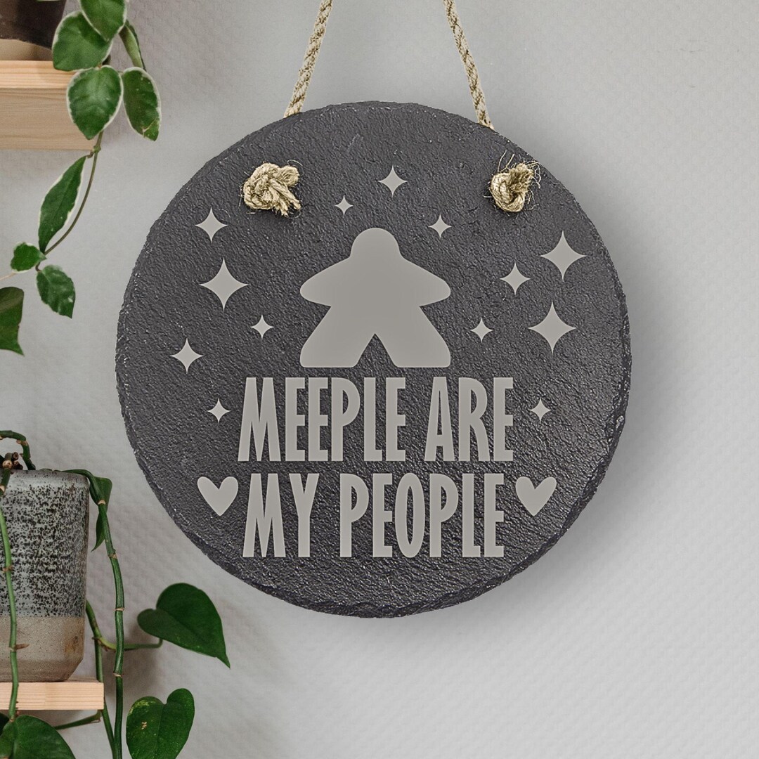 Board Game Gifts Meeple Are My People Game Room Decor Wall Sign for ...