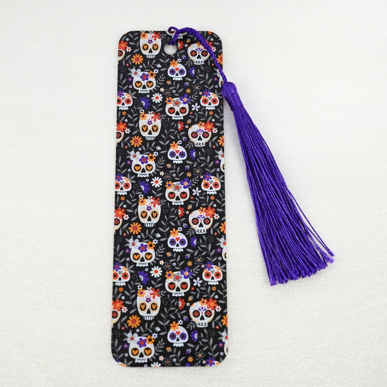 Sugar Skull Bookmark – Day of the Dead Bookmarker – Colorful Mexican ...