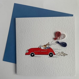 Hand Painted Quilled Birthday Card for Him Racing Car and - Etsy