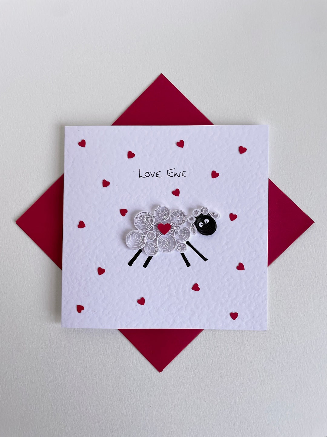 Love Ewe Handmade Quilled Valentines Day Card Woolly Sheep With Love ...