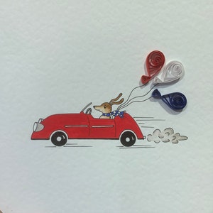Hand Painted Quilled Birthday Card for Him Racing Car and - Etsy