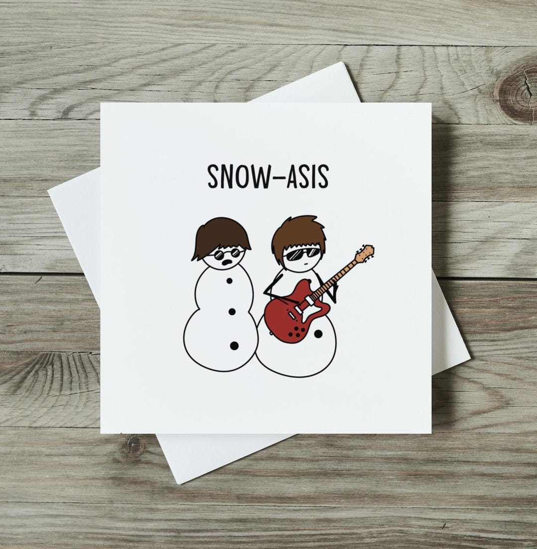 Oasis Snowman Card Funny Christmas Card Cute Square Greetings Card ...