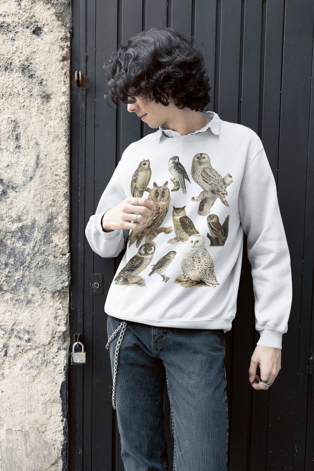 Vintage Owls Sweatshirt • Autumn Aesthetic Witchy Sweater • Whimsigoth ...