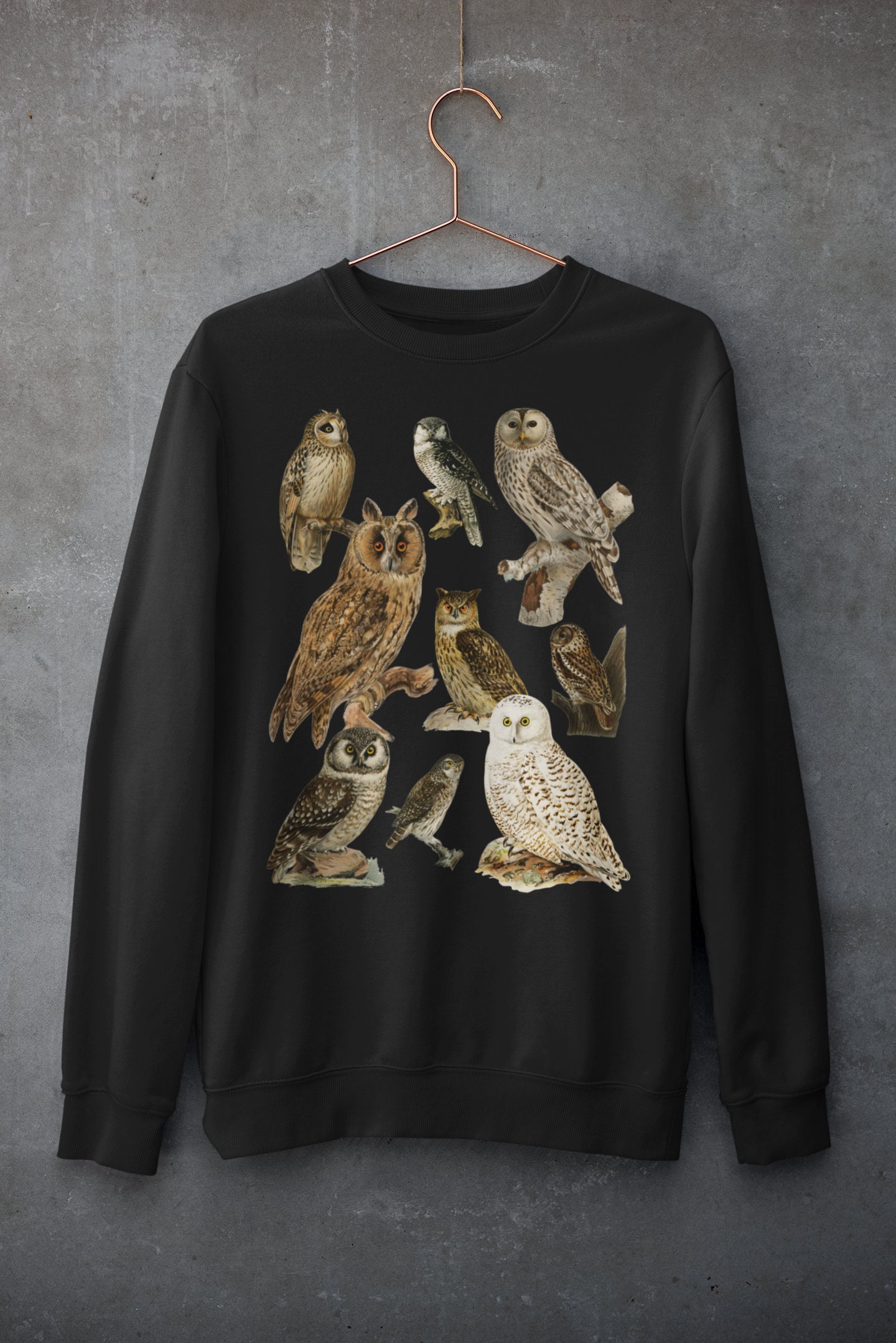 Vintage Owls Sweatshirt Autumn Aesthetic Witchy Sweater - Etsy