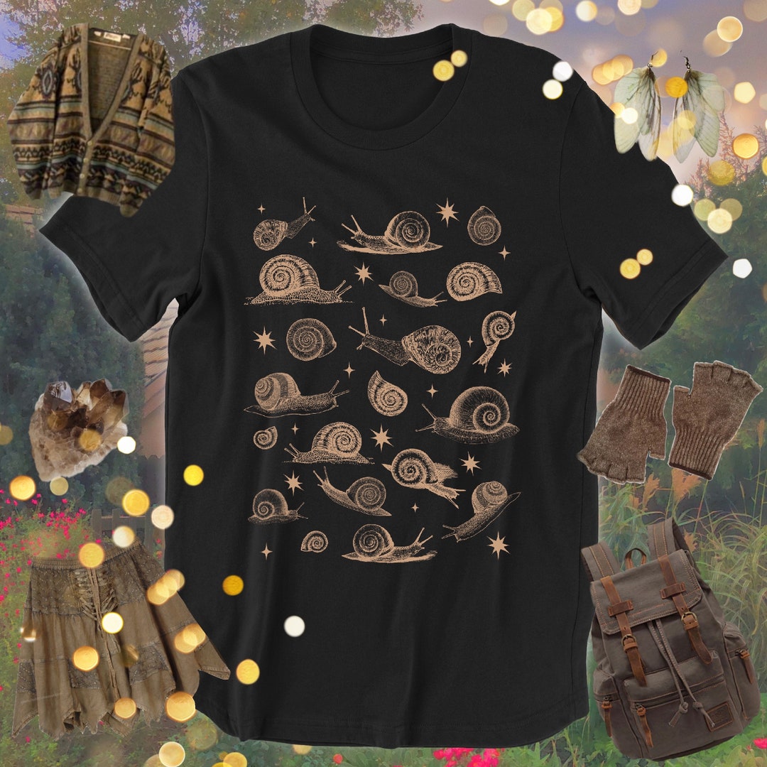 Snails and Stars Tshirt • Whimsigoth Witchy Goblincore Shirt • Snail ...