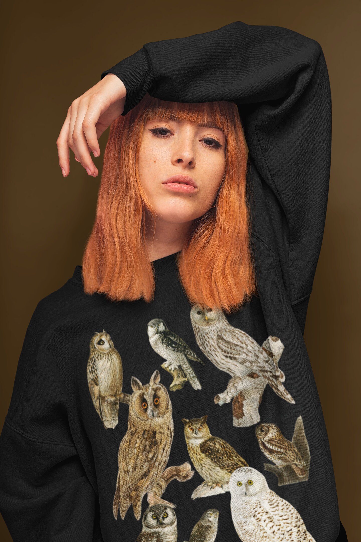 Vintage Owls Sweatshirt Autumn Aesthetic Witchy Sweater - Etsy