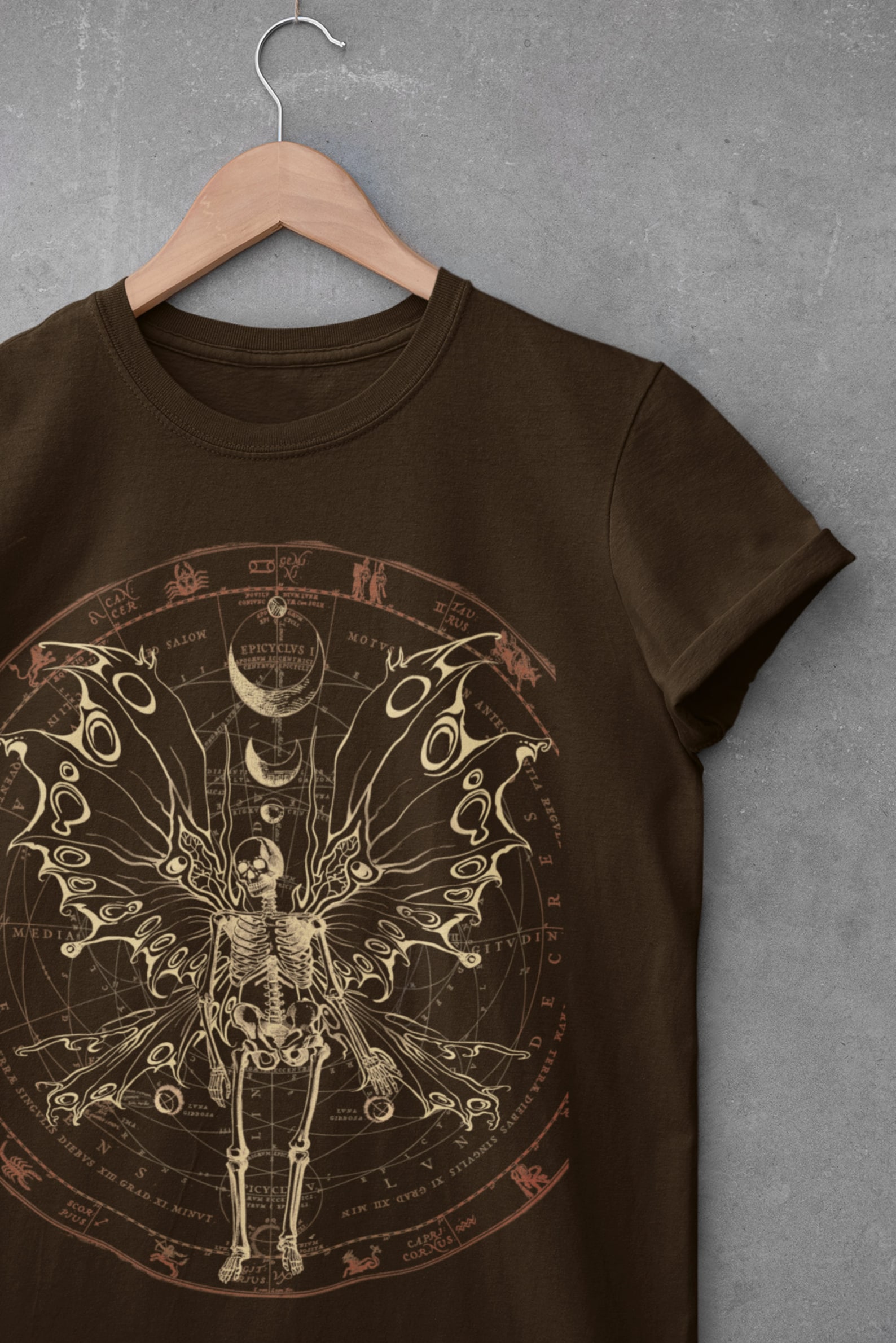 Fairycore Tshirt • Skeleton Fairy and Moon Phases • Grunge Goblincore ...