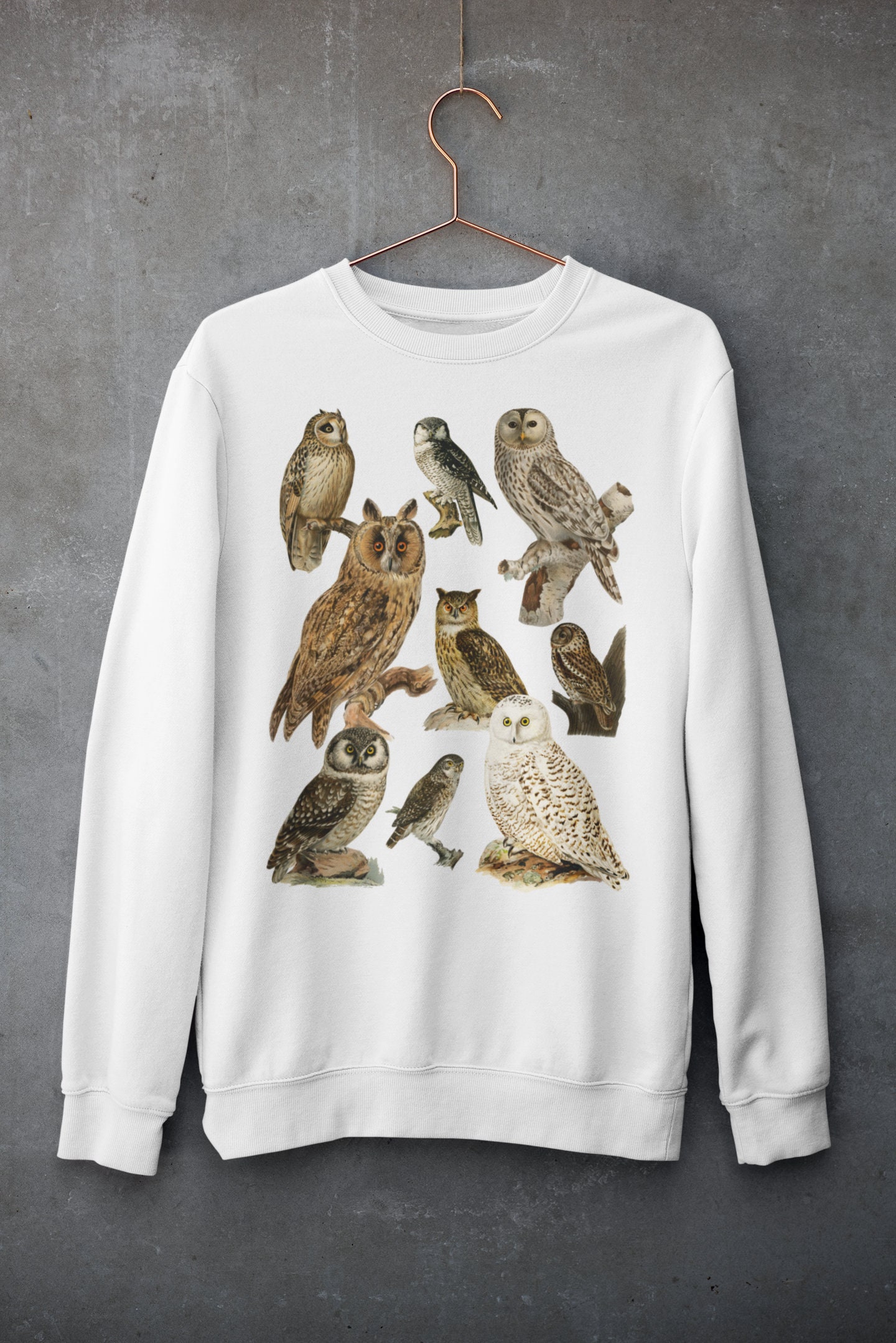 Vintage Owls Sweatshirt Autumn Aesthetic Witchy Sweater - Etsy