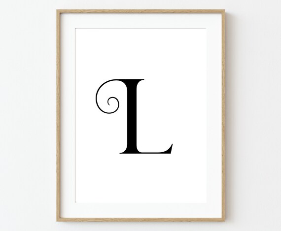 Printable Letter L Monogram Nursery Wall Art L Initial - Etsy