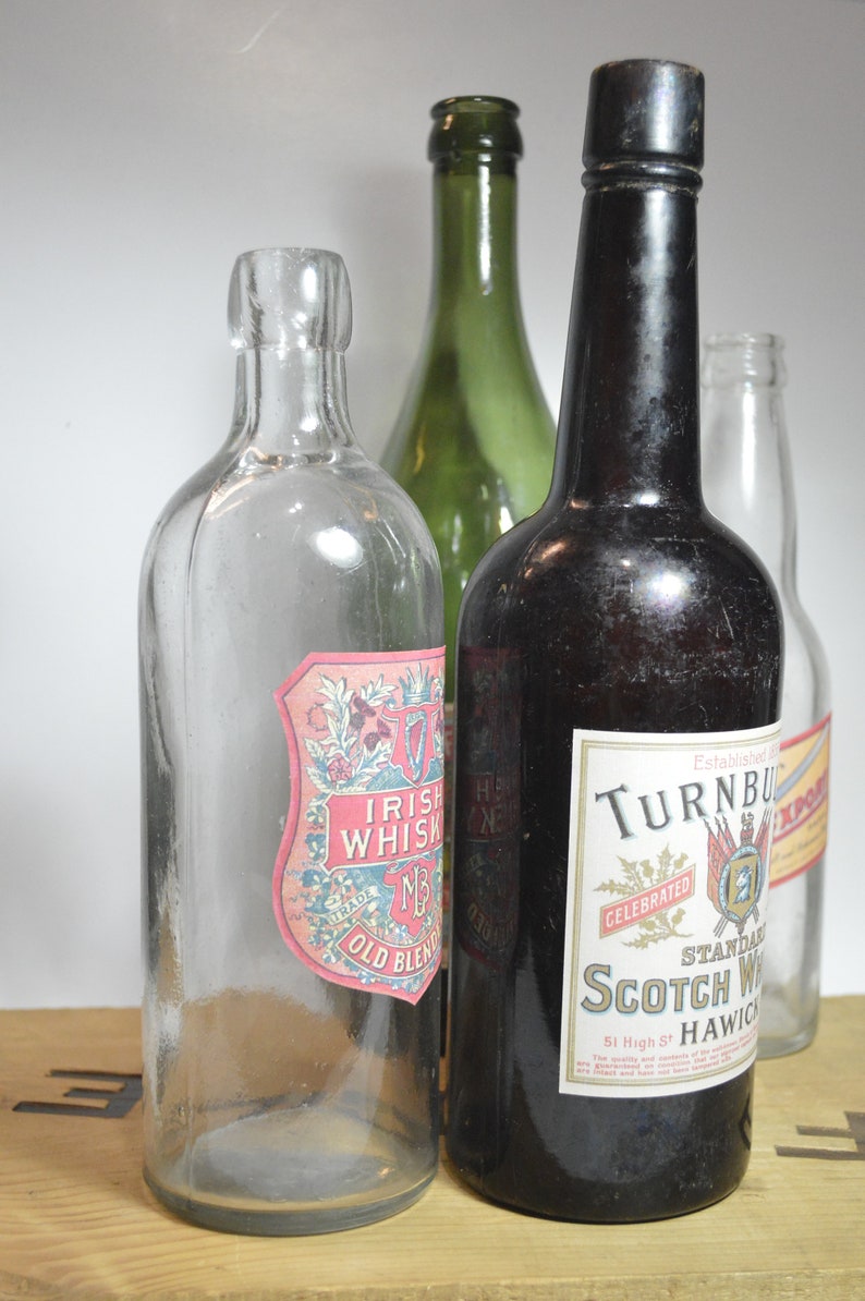 Antique Alcohol Bottles With Reproduction Labels Genuine Antique ...