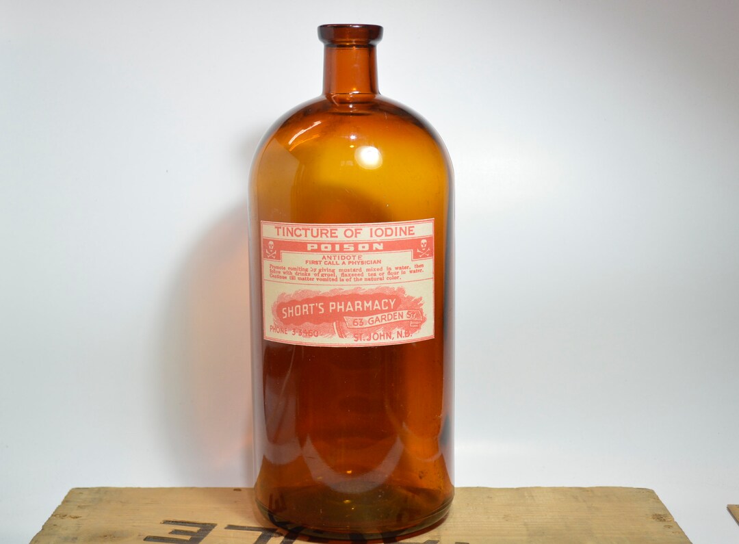 Large Antique Poison Jug Bottle With Reproduction Label / Vintage ...