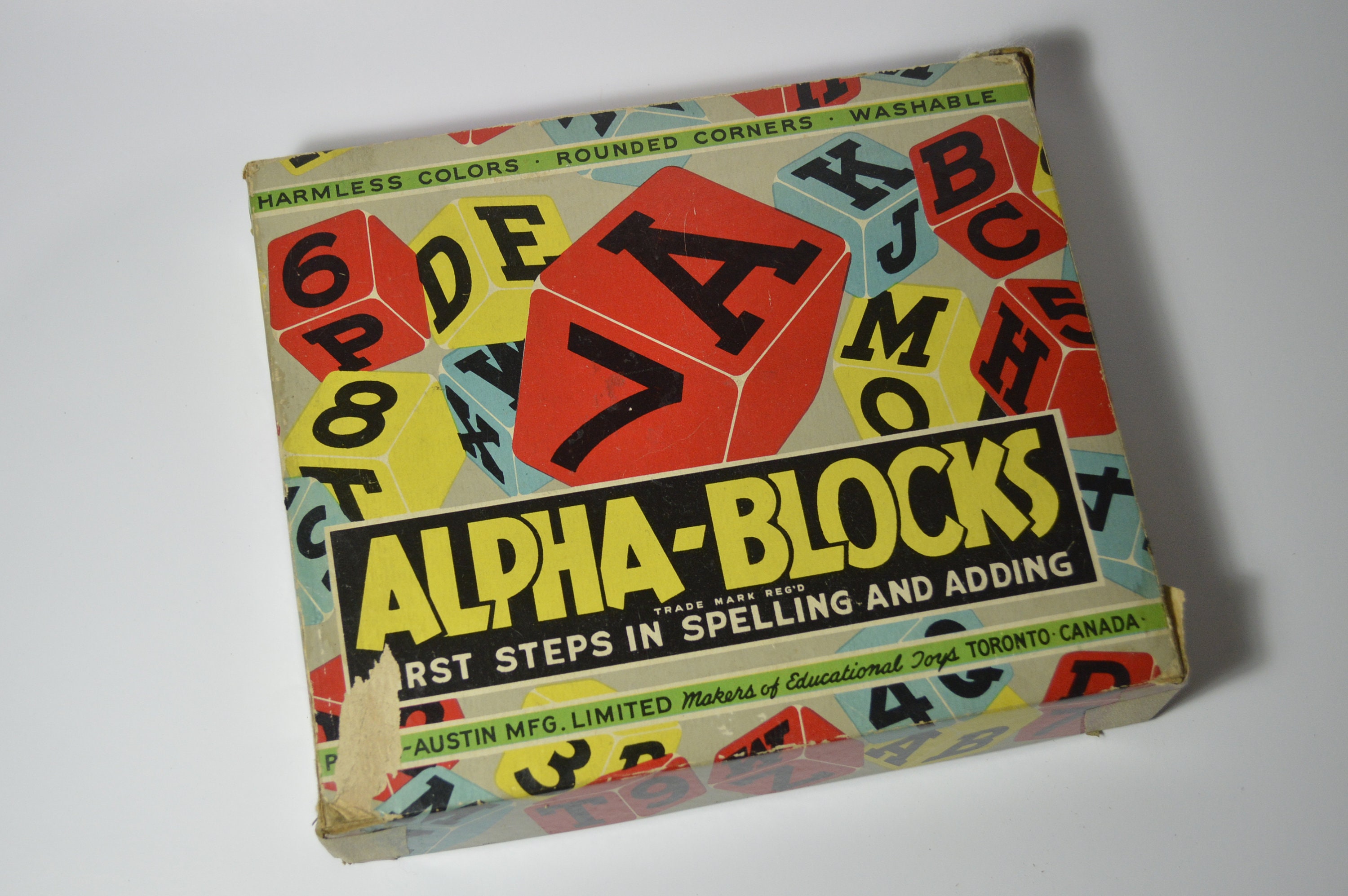 Alpha-blocks Peter-austin Mfg. Co Antique Wooden Block Game Toronto - Etsy