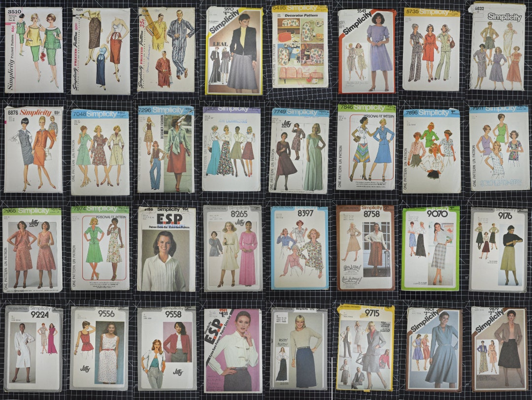 Simplicity Brand Sewing Patterns, Assorted Vintage Lot of 32 Sewing ...