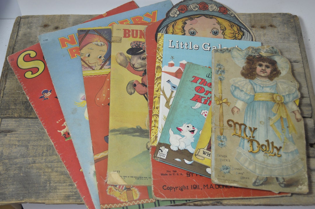 Lot of 9 Antique Vintage Children's Books 1900-1950 My - Etsy
