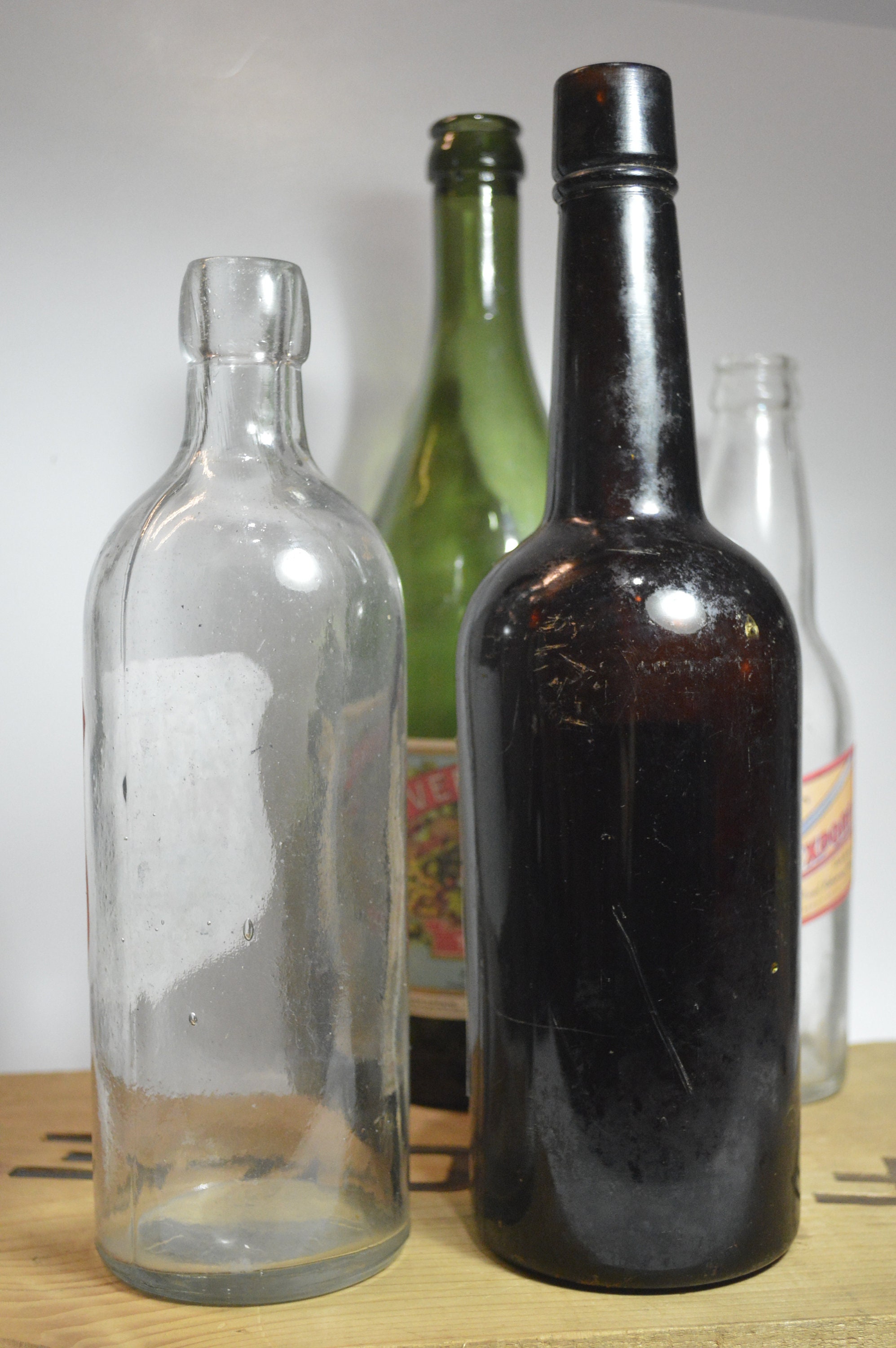Antique Alcohol Bottles With Reproduction Labels Genuine Antique ...