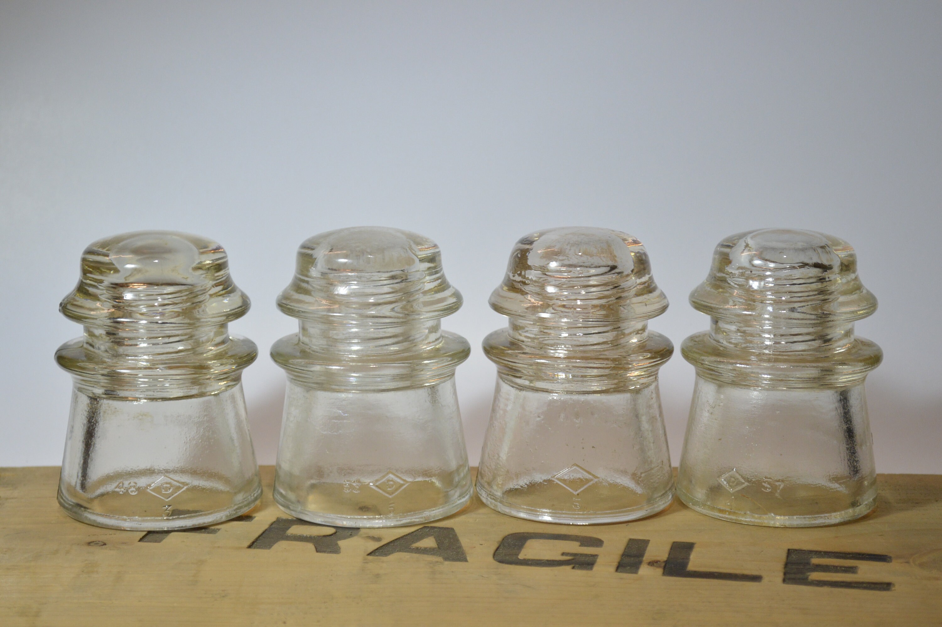 Vintage Clear Glass Insulators, Dominion-16, Lot of 4 - Etsy