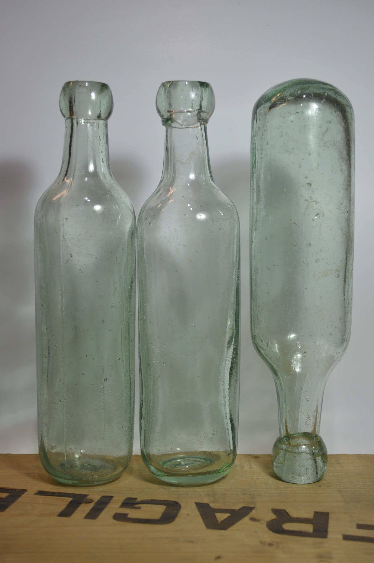 Antique 1890s Round Bottom Bottle Mineral Water / Soda Bottles Lot of 3 ...