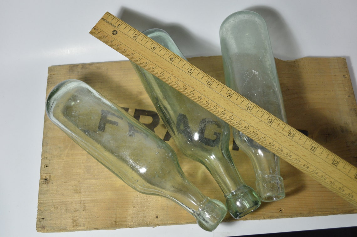 Antique 1890s Round Bottom Bottle Mineral Water / Soda Bottles Lot of 3 ...