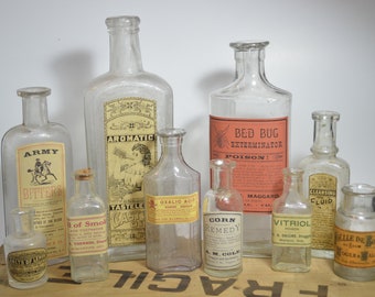 1800s ACONITIA Vintage Antique Medicine Poison Bottle With Label - Etsy