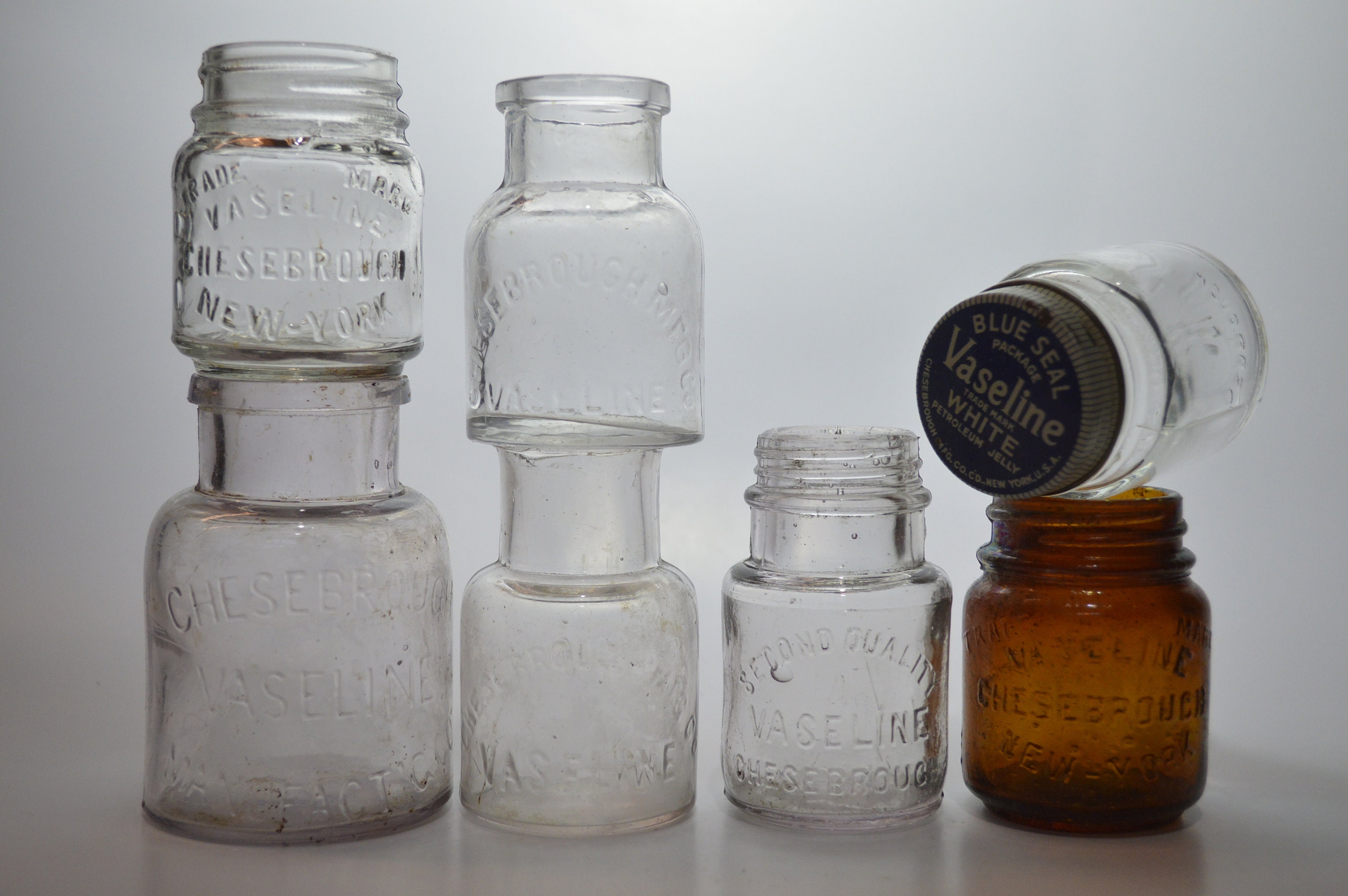 Vaseline Chesebrough Mfg Co. New-york Antique Medicine Bottle Lot of 7 ...