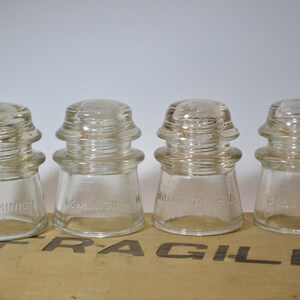 Vintage Clear Glass Insulators, Dominion-16, Lot of 4 - Etsy