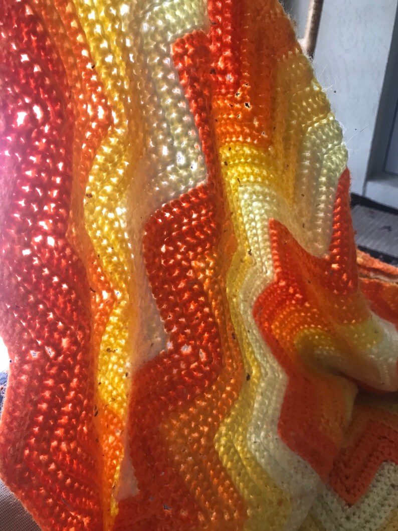 Orange and Yelllow Afghan - Etsy