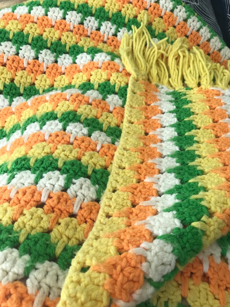 Yellow and Green Afghan - Etsy
