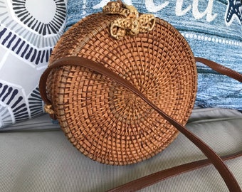 Round Wicker Purse - Etsy
