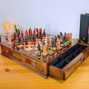 Luxury Personalised Themed Chess Set With Drawer 38cm-15" | Premium ...