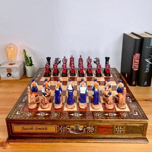 Personalized Themed Chess Set With Drawer 38cm-15" | Premium Medieval ...