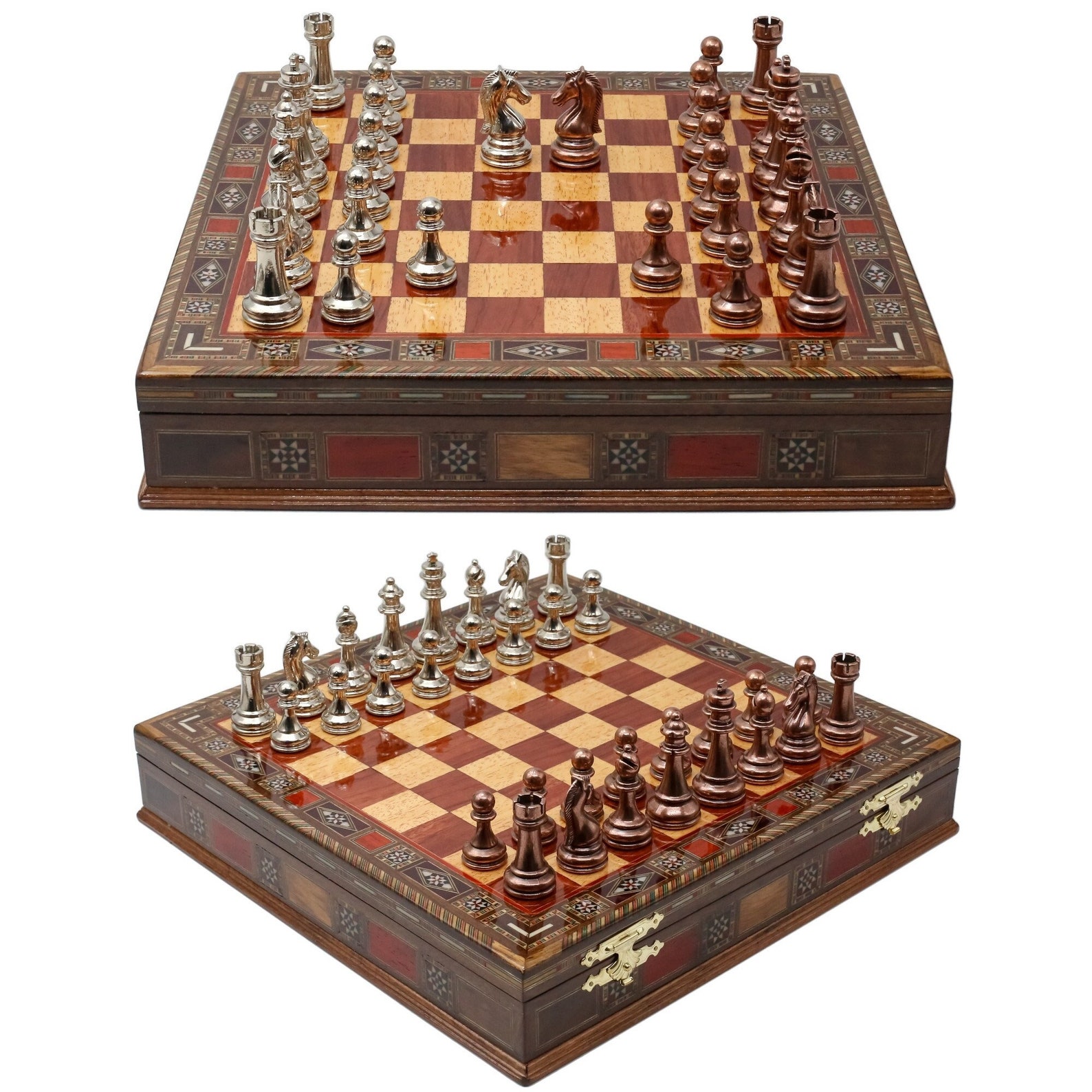 Personalised Storage Chess Board 38CM (15"), Storage Chess Set ...